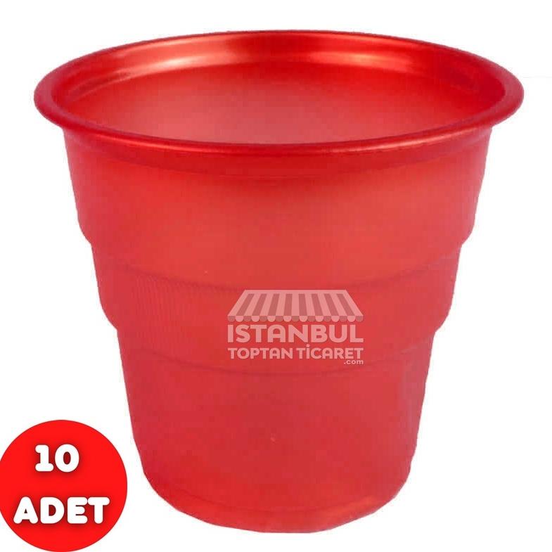 Kristal Plastik Bardak Kırmızı - İstanbul Toptan Ticaret