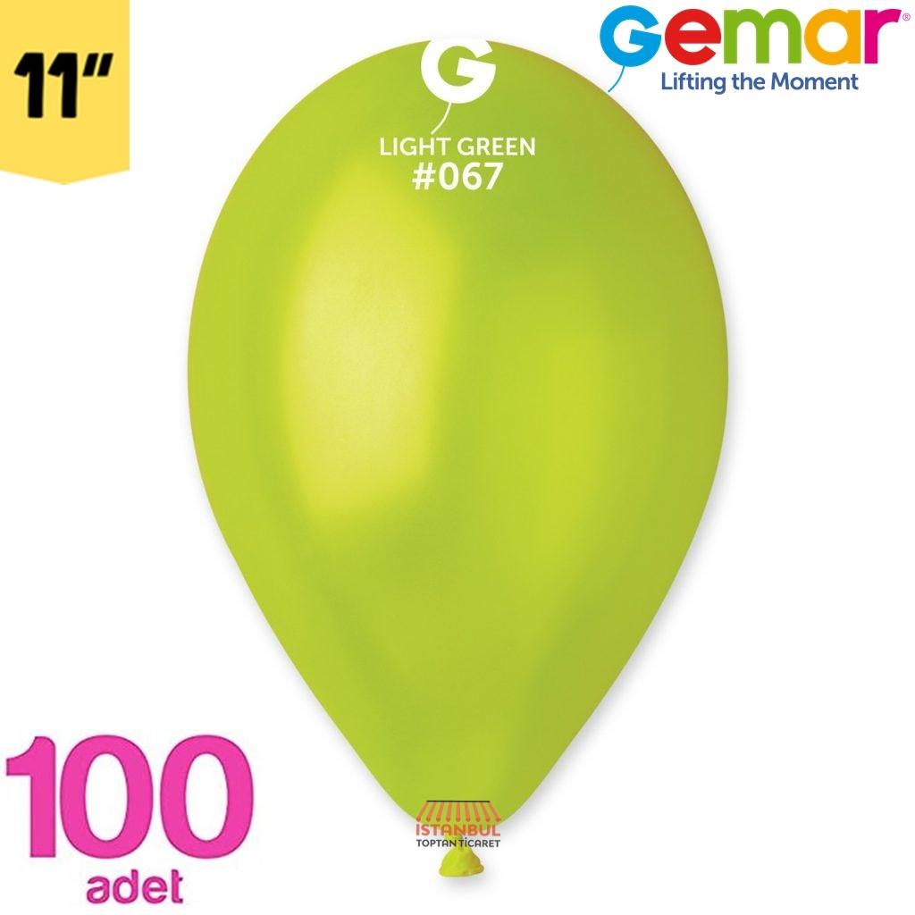 Metalik Açık Yeşil Balon 11 İnç | Gemar Kaliteli Toptan Balon Satışı