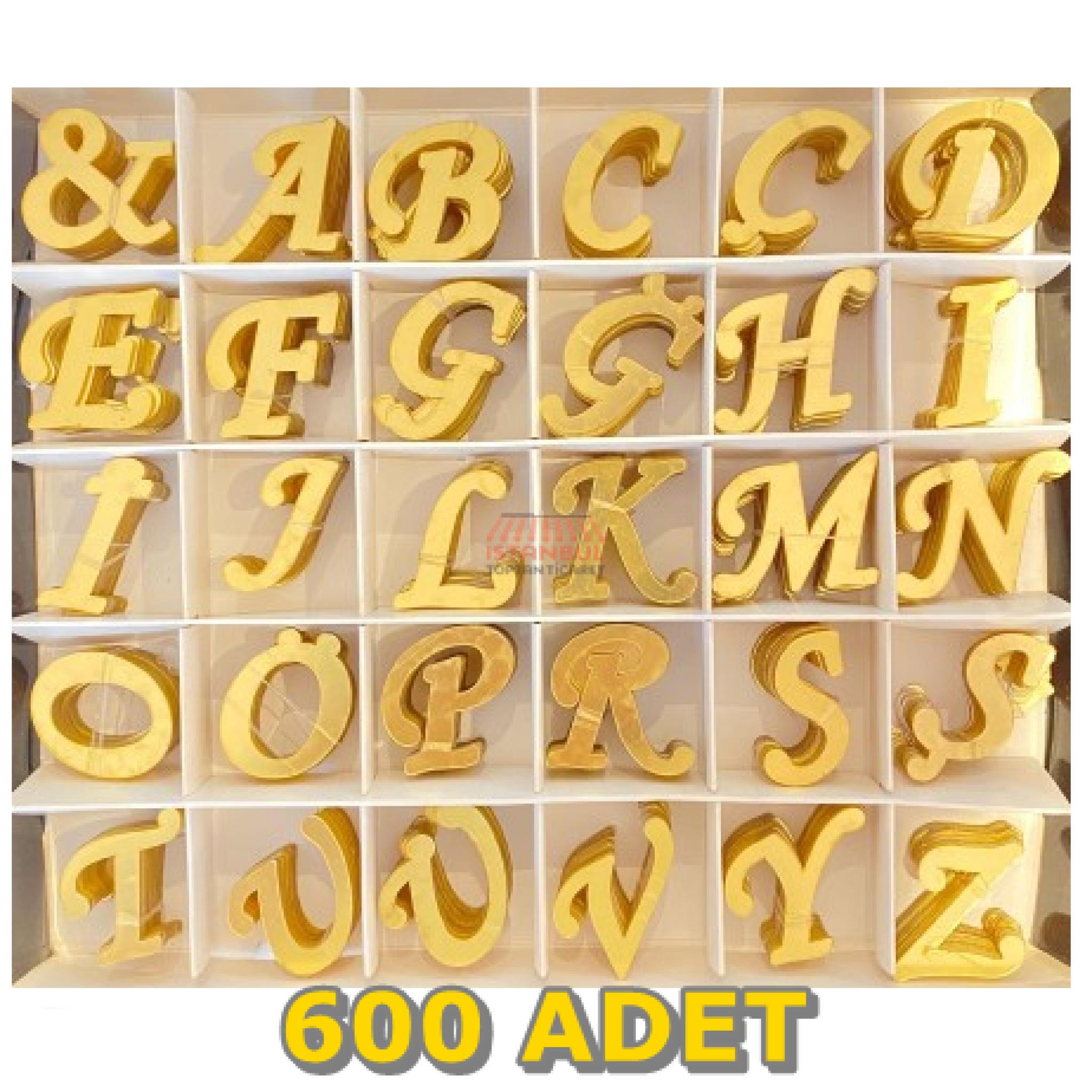 Pleksi Harf Seti Kutulu Gold Renk - İstanbul Toptan Ticaret